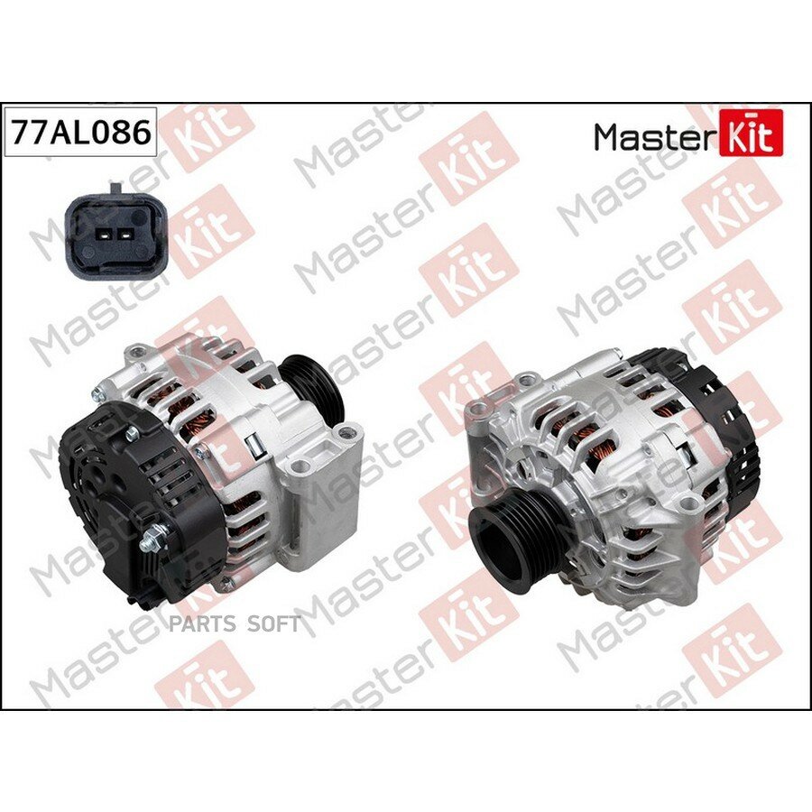 MASTERKIT 77AL086 Генератор Renault Laguna II(BG0/1_), Megane II(BM0/1_, CM0/1_), Scenic II(JM0/1) 01- (14V,98A)