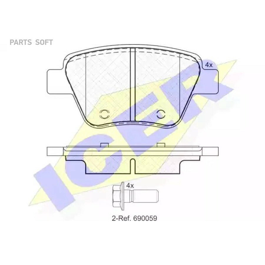 ICER 181967 Колодки торм. диск. задн. VW Golf VI Jetta IV