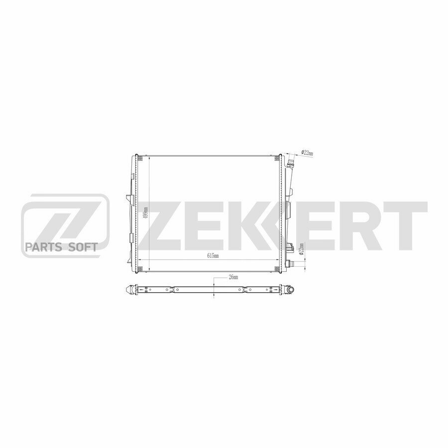 ZEKKERT MK-1688 Радиатор охлаждения двигателя BMW 4 (G22 G82) 20- Z4 (G29) 18-