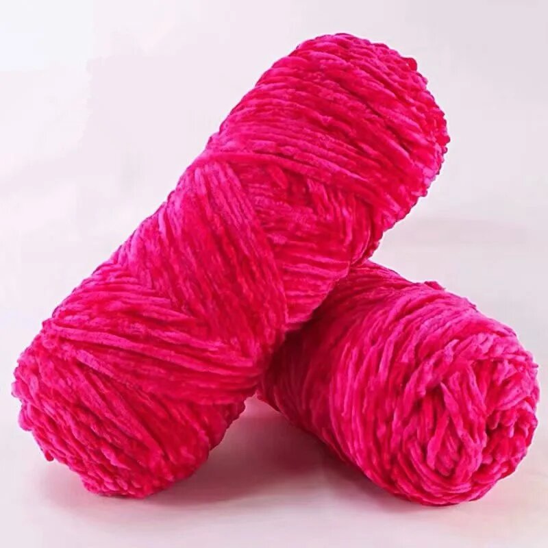 Синяя плюшевая пряжа для вязания Amigurumi, 100% полиэстер, 100г Розовый, 32