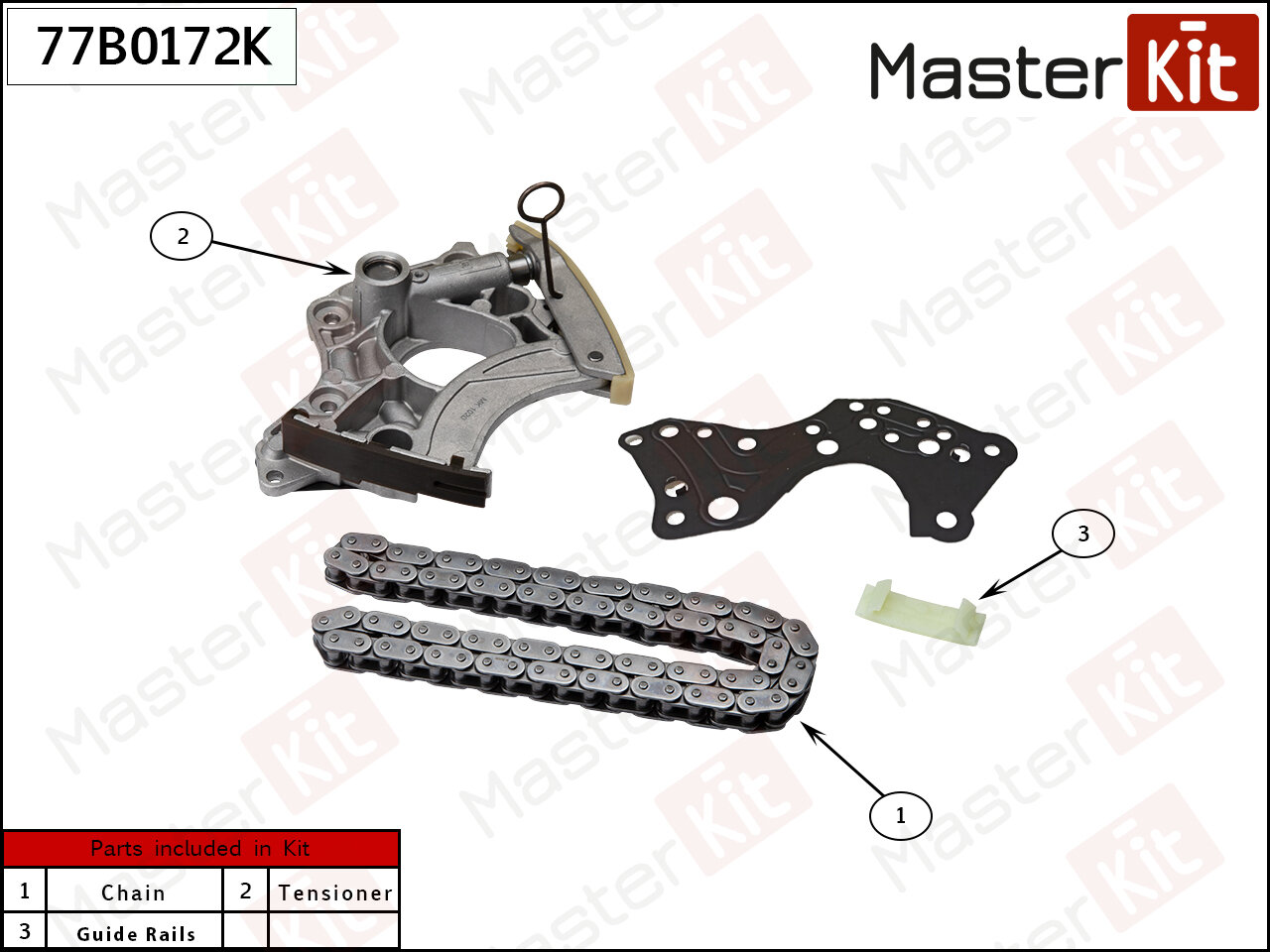 Комплект цепи распредвала VAG CAUABAR MasterKit 77B0172K