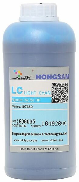 Чернила DCTec пигментные HP Z2100 Light Cyan (светло-голубой) 1000 мл