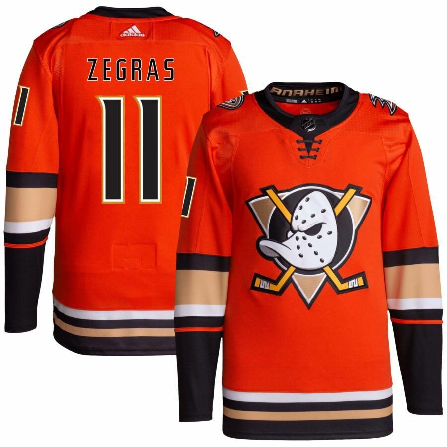 NHL джерси хоккейная Анахайм Дакс Anaheim Ducks Jersey 11 Trevor Zegras номер 11 хоккейный свитер