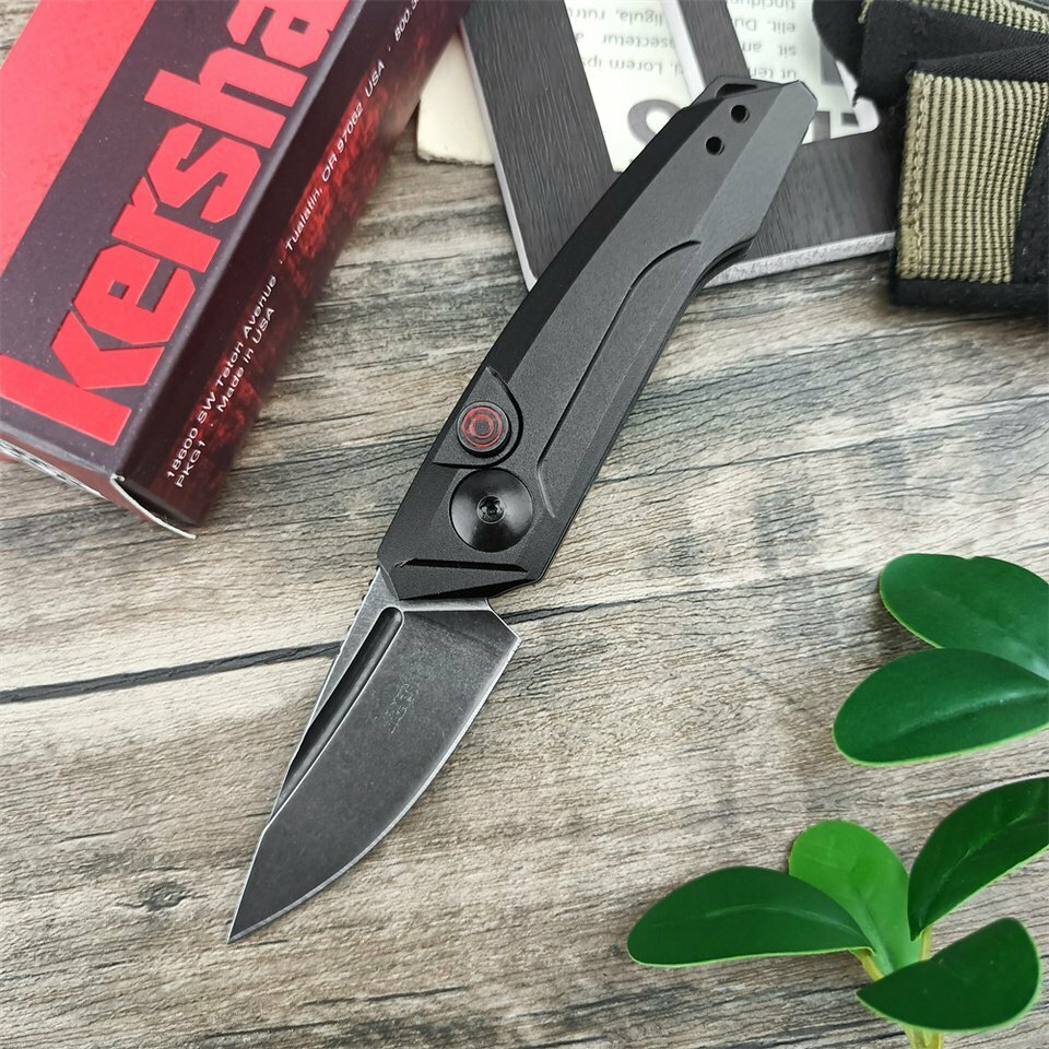 Складной нож Kershaw 7250 Launch 9 AUTO с пружинным механизмом, лезвие Drop Point из стали 8Cr13Mov, алюминиевые рукоятки, автоматическое открытие кнопкой, EDC.