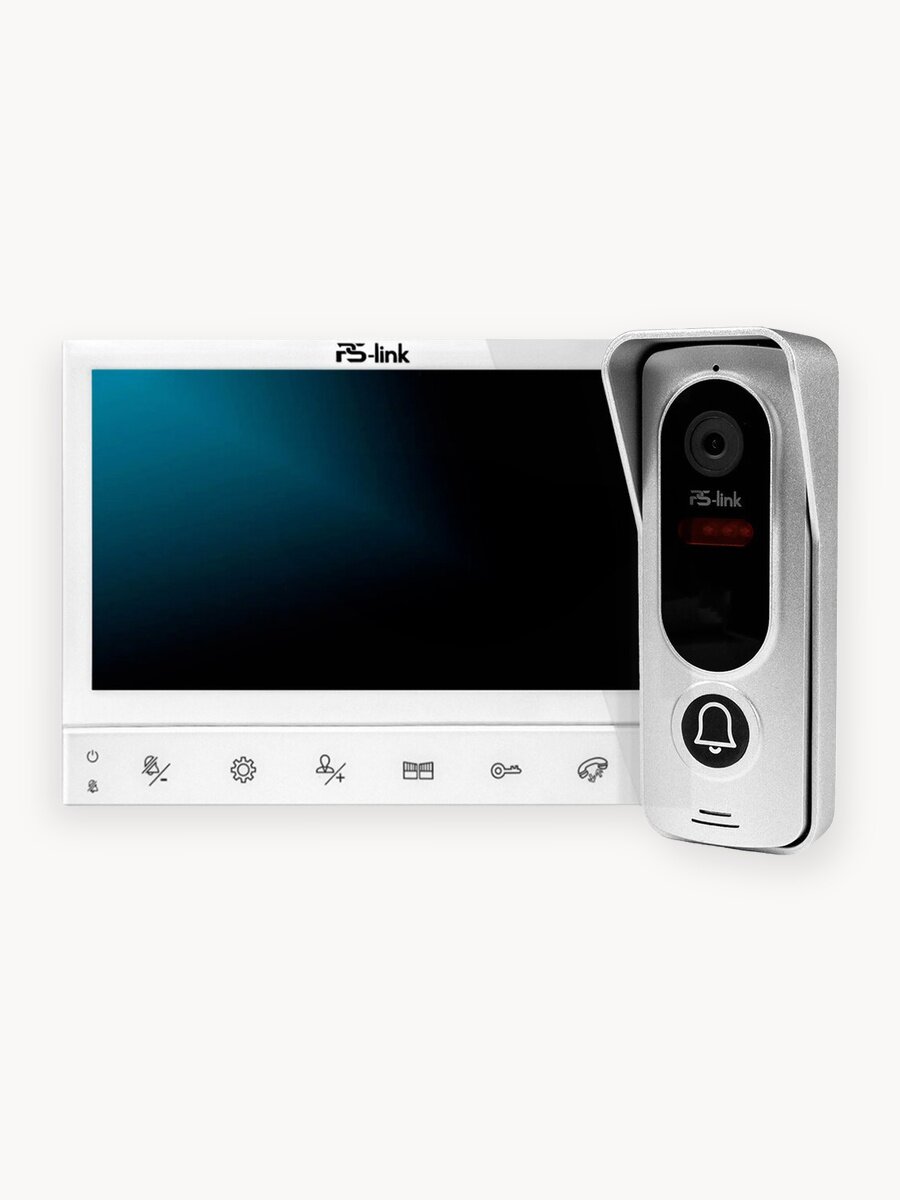 Комплект видеодомофона PS-Link PS-729EB-FHD с 7-ми дюймовым экраном и вызывной панелью