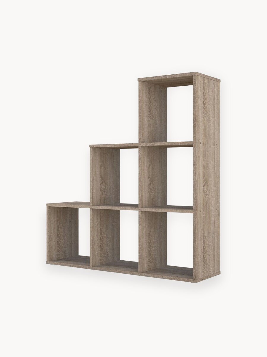 Стеллаж Polini Home Smart Каскадный 6 секций, дуб