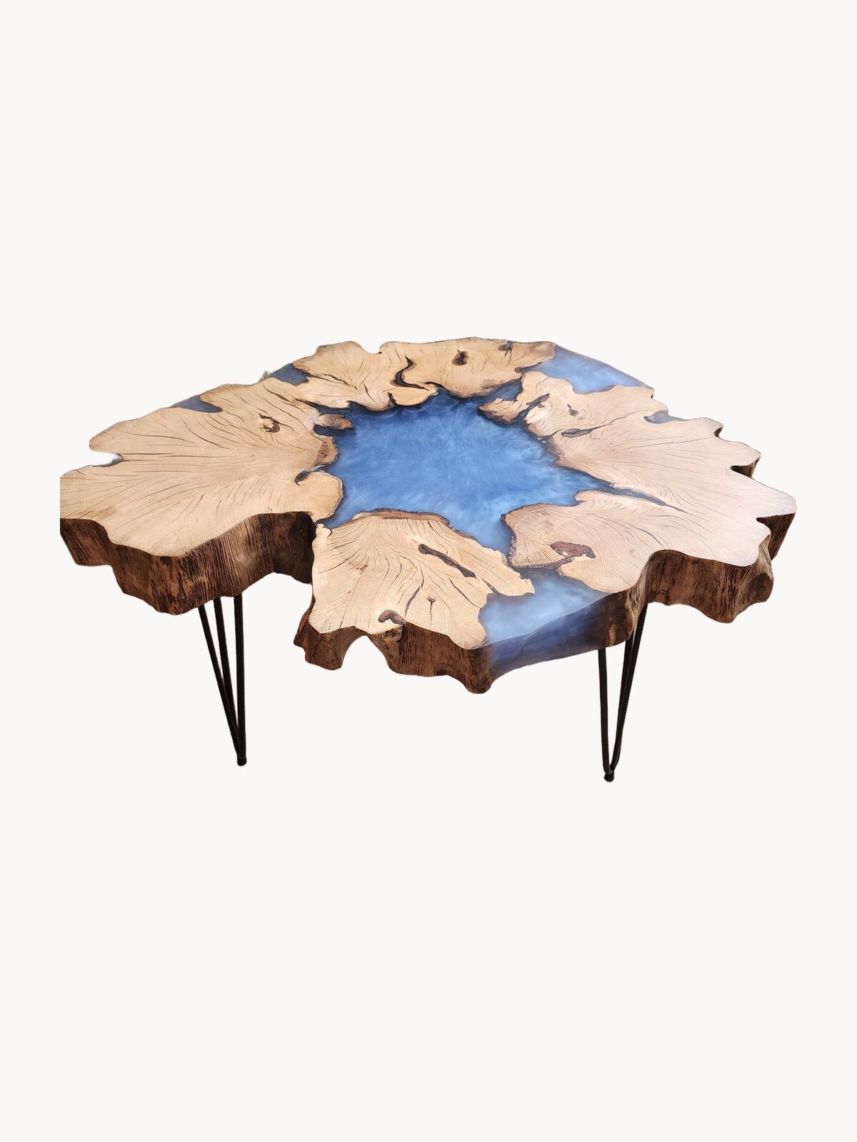 Журнальный столик Vamstol 78-82-52см. ножки массив, стол лофт из массива граба, стол из эпоксидной смолы