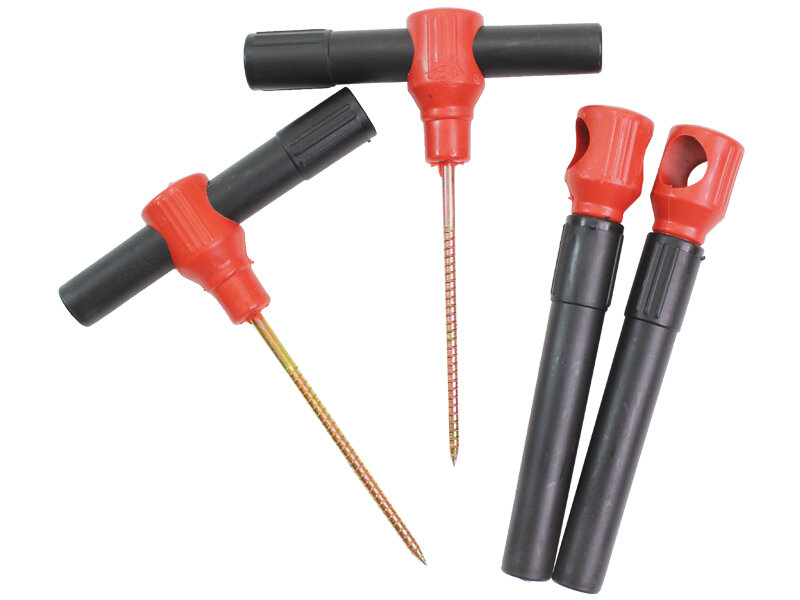 Ввертыши для зимней палатки, 4 шт, Буравчики в лед с пластиковой ручкой, ввертыши-саморез