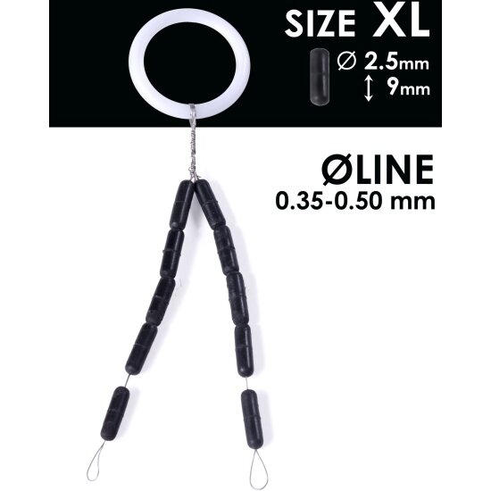Стопоры резиновые Salmo RUBBER CYLINDER STOPS р.004XL 10шт.
