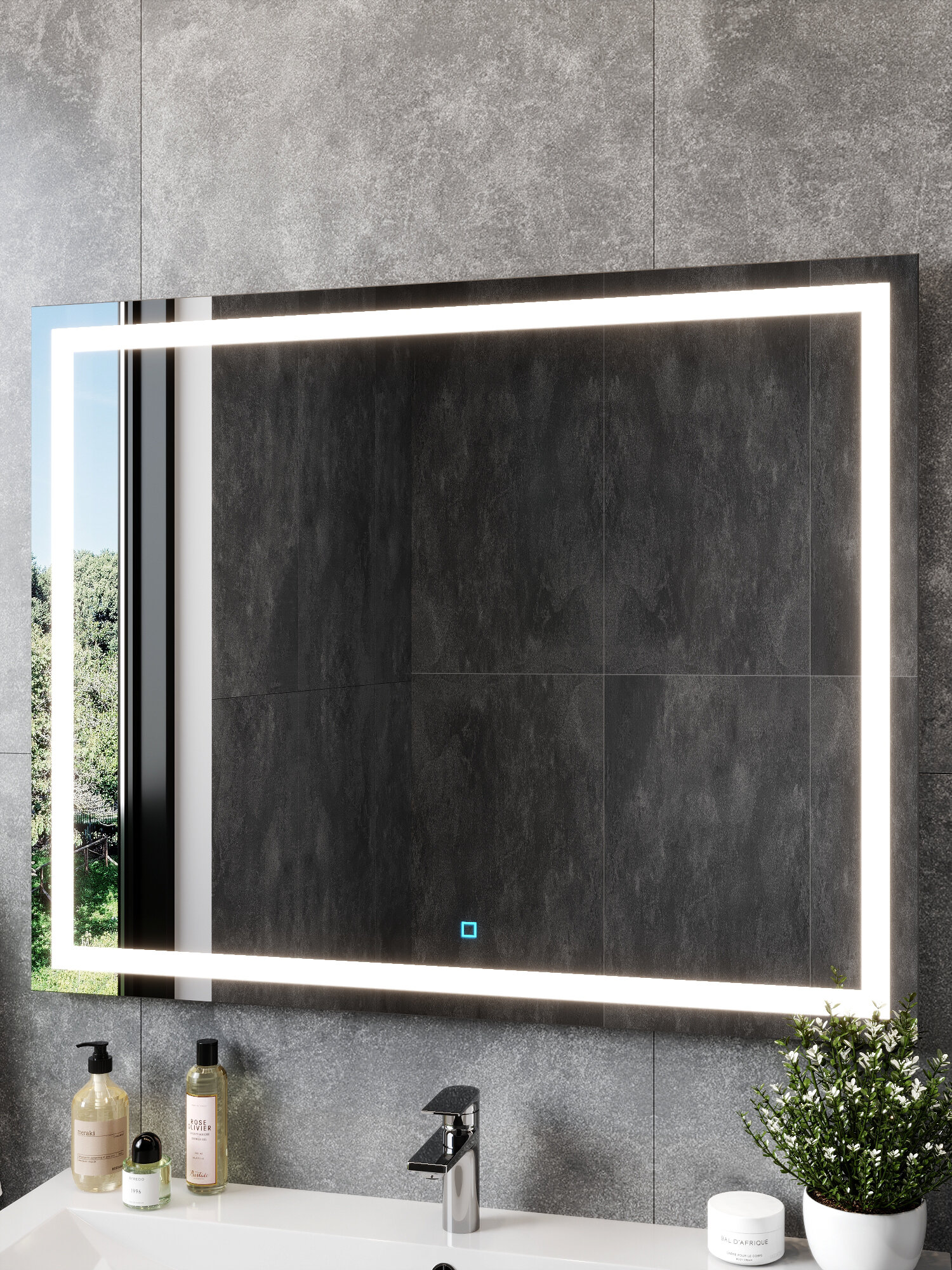 Зеркало настенное для ванной комнаты Fauraplus Анита 800*700, Led, влагостойкое.