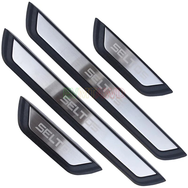 Аксессуар для Kia Seltos 2020-2024 2025 из нержавеющей стали, накладка на порог автомобиля, Silver