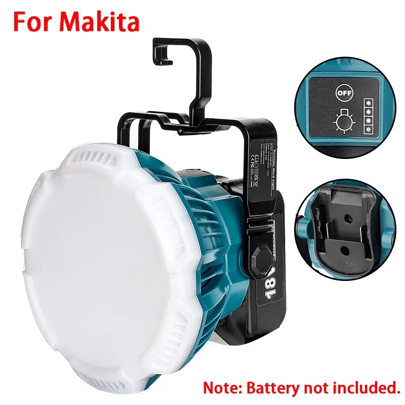 Беспроводной светодиодный фонарь Makita/Bosch/Dewalt/Milwaukee 2400 люмен for makita
