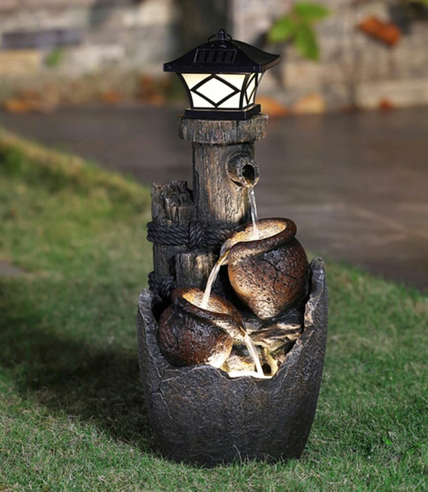 Фонтан Waterfall "Место Встречи", с подсветкой, полистоун, высота 64 см