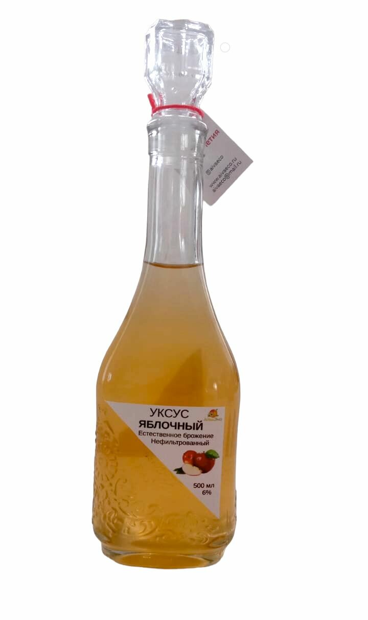 Уксус АйваЭко, яблочный, органический, натуральный, 6%, 500 мл