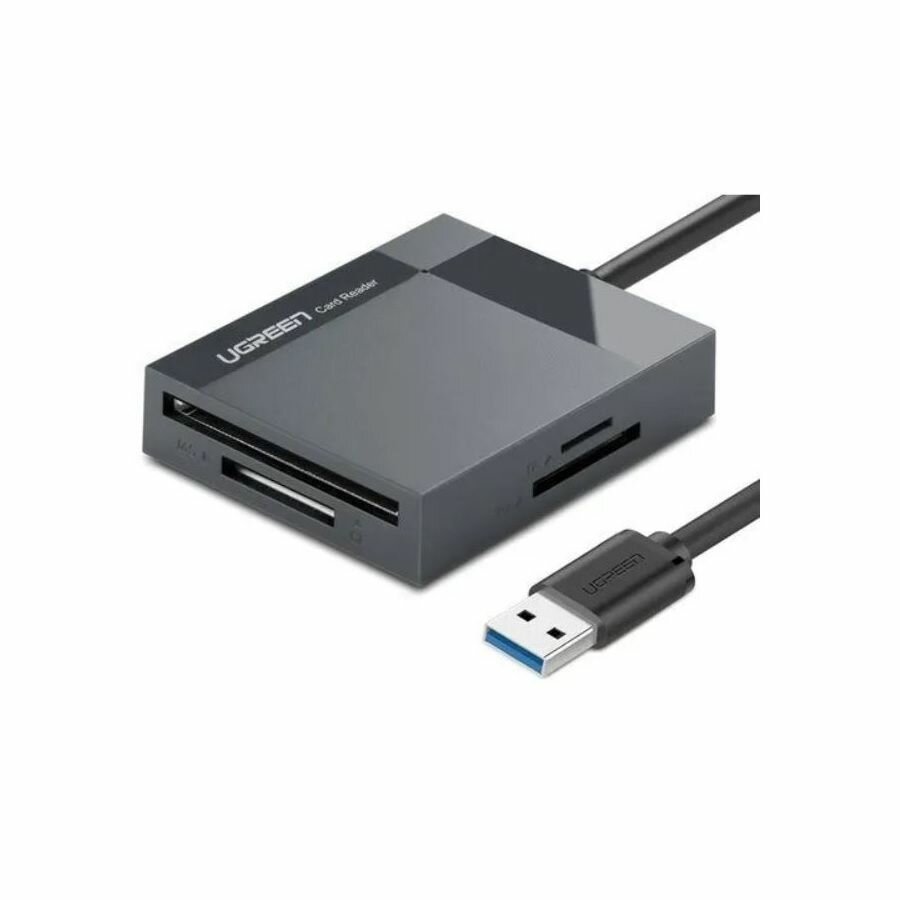 Карт-ридер UGREEN CR125 30333_ USB 3.0 All-in-One, 50см, цвет: серый