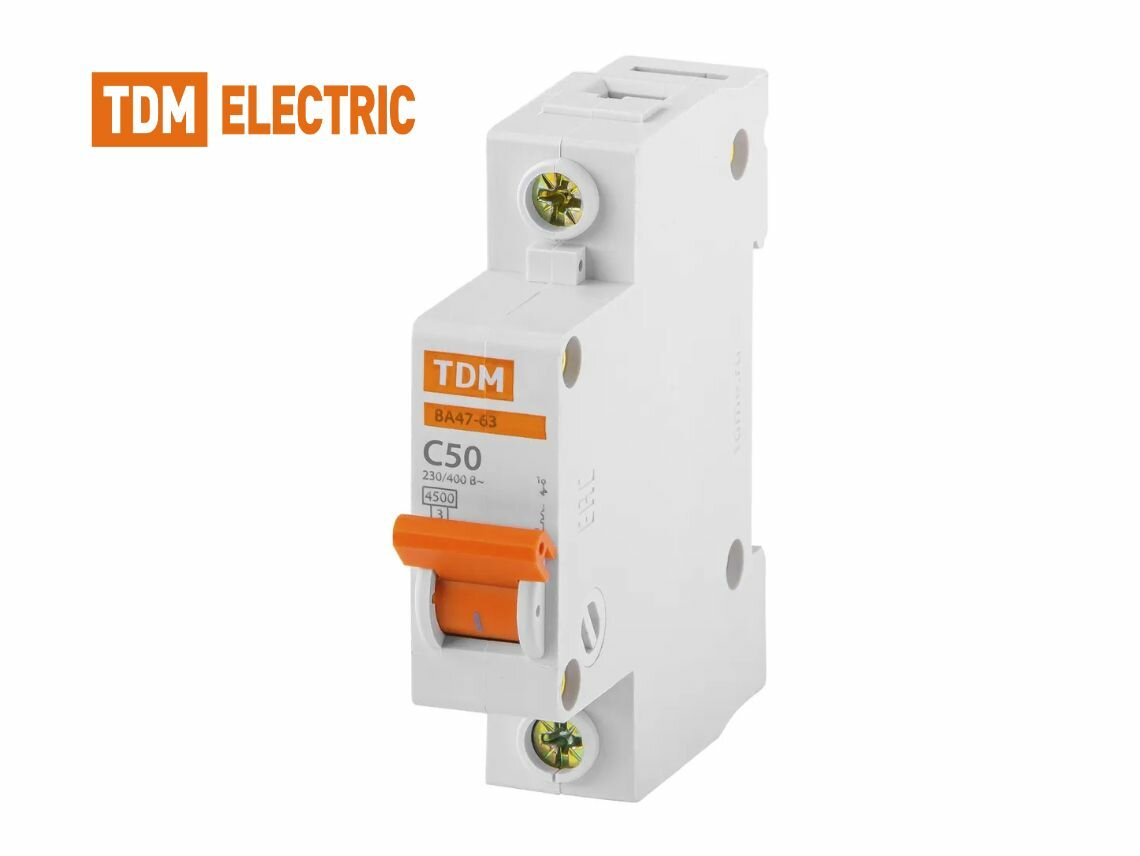 Автоматический выключатель TDM ВА47-63 1Р 50А SQ0218-0008