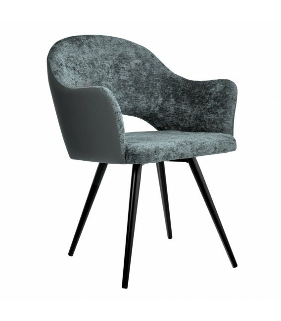 Стул Bruno серый шенилл с экокожей с поворотным механизмом