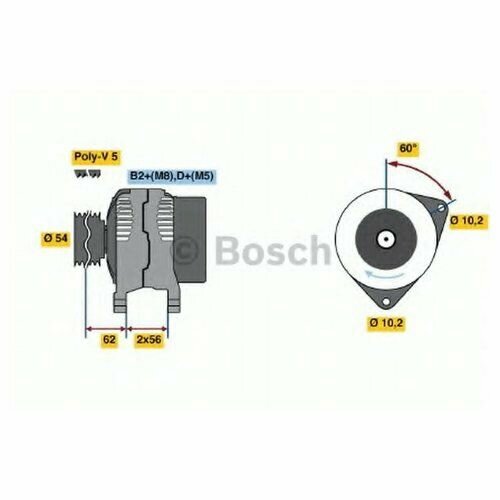 Генератор Bosch 0986041240 для Opel Agila, Astra, Corsa