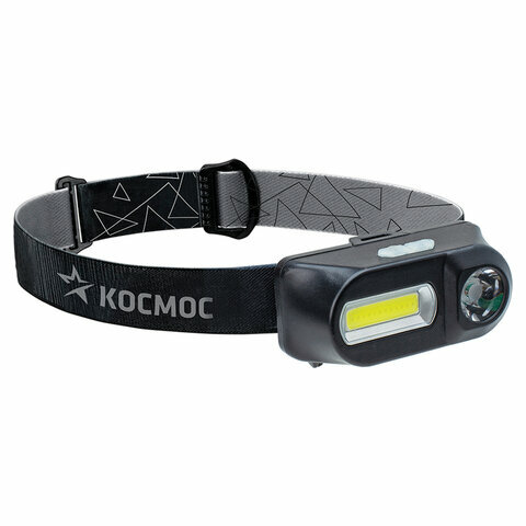 Фонарь налобный аккумуляторный космос, 3 Вт, LED + 3 Вт, СОВ, Li-ion, заряд от USB, KocH3WDLith