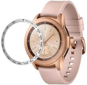 Рамка-безель-циферблат MyPads для смарт-часов Samsung Galaxy Watch3 Titan 45 mm/ Samsung Galaxy Watch 3 (45мм) SM-R840NZKACIS из алюминиевого сплава утолщенная серебристый