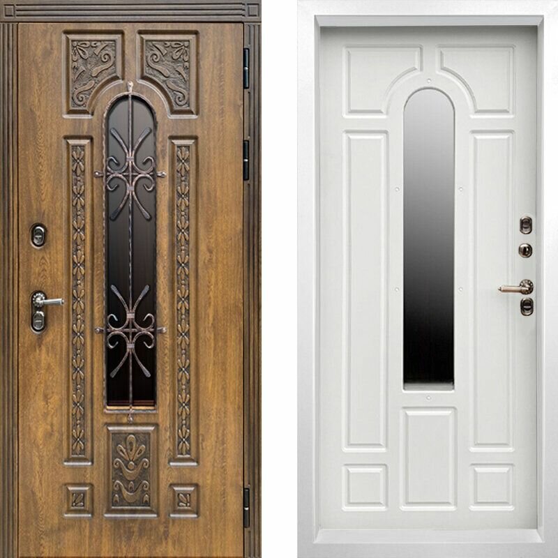 Дверь входная металлическая с терморазрывом Термо Лацио white белый софт Paputin's Doors 960 х 2050 мм Правая