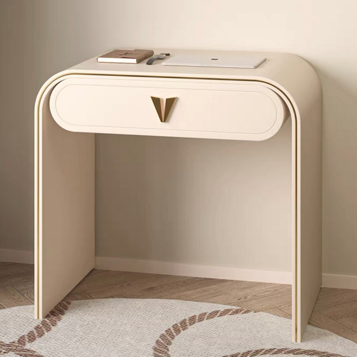 Туалетный столик Amille (Стол 80см без зеркала и пуфа / бежевый)