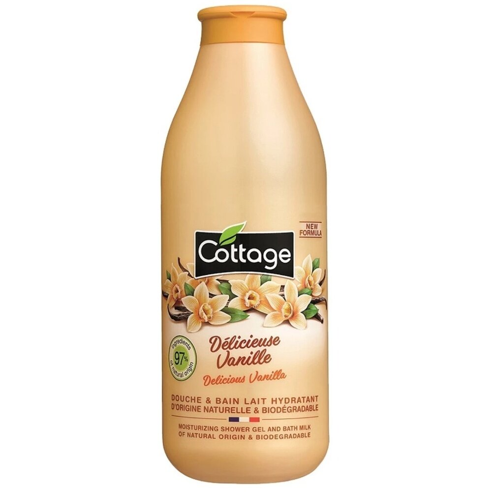 Гель для душа COTTAGE Увлажняющий, 2 в 1, ваниль, 750 мл