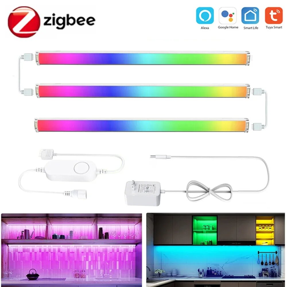 RGB LED лента для шкафов YSRSAI, Zigbee, EU Plug, 6pcs Full Kit