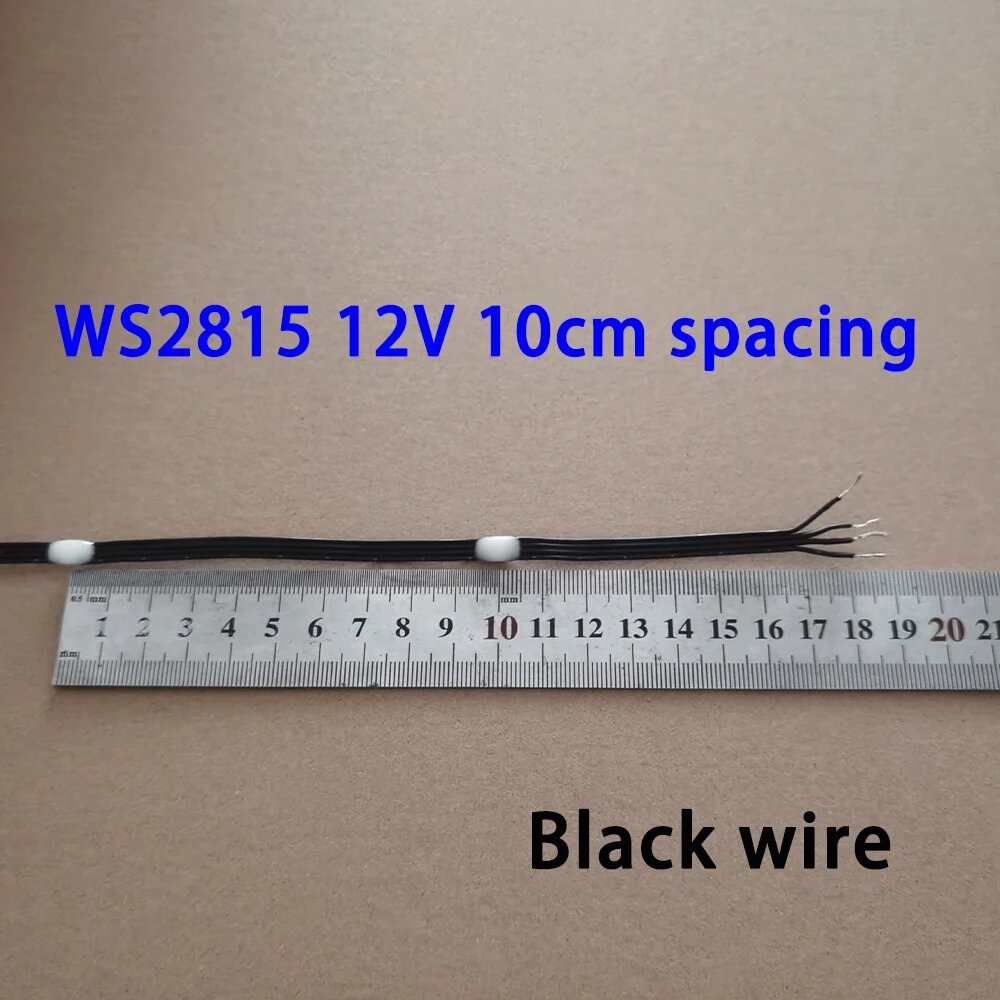 Светодиодные гирлянды KNOW SHINE RGBIC 100 метров Черный, blackwire 10cm space, 12V WS2815 10 meters
