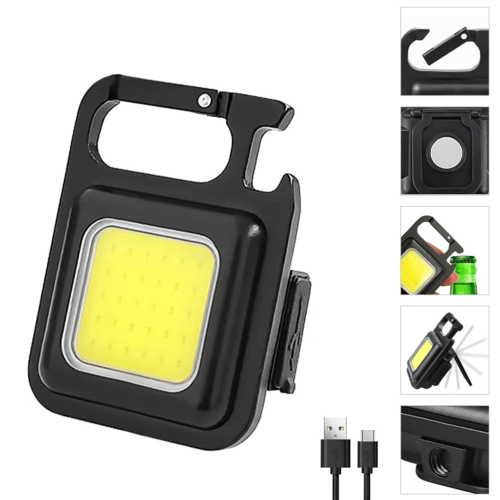 3 в 1 Мини-светодиодный фонарик Открывалка для бутылок и цепочка для ключей Водонепроницаемый