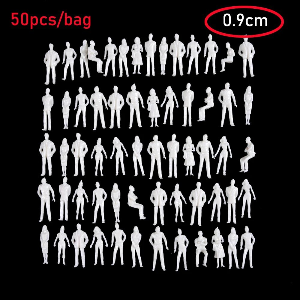 Миниатюрные фигурки людей, 50шт, 0.9см, белые