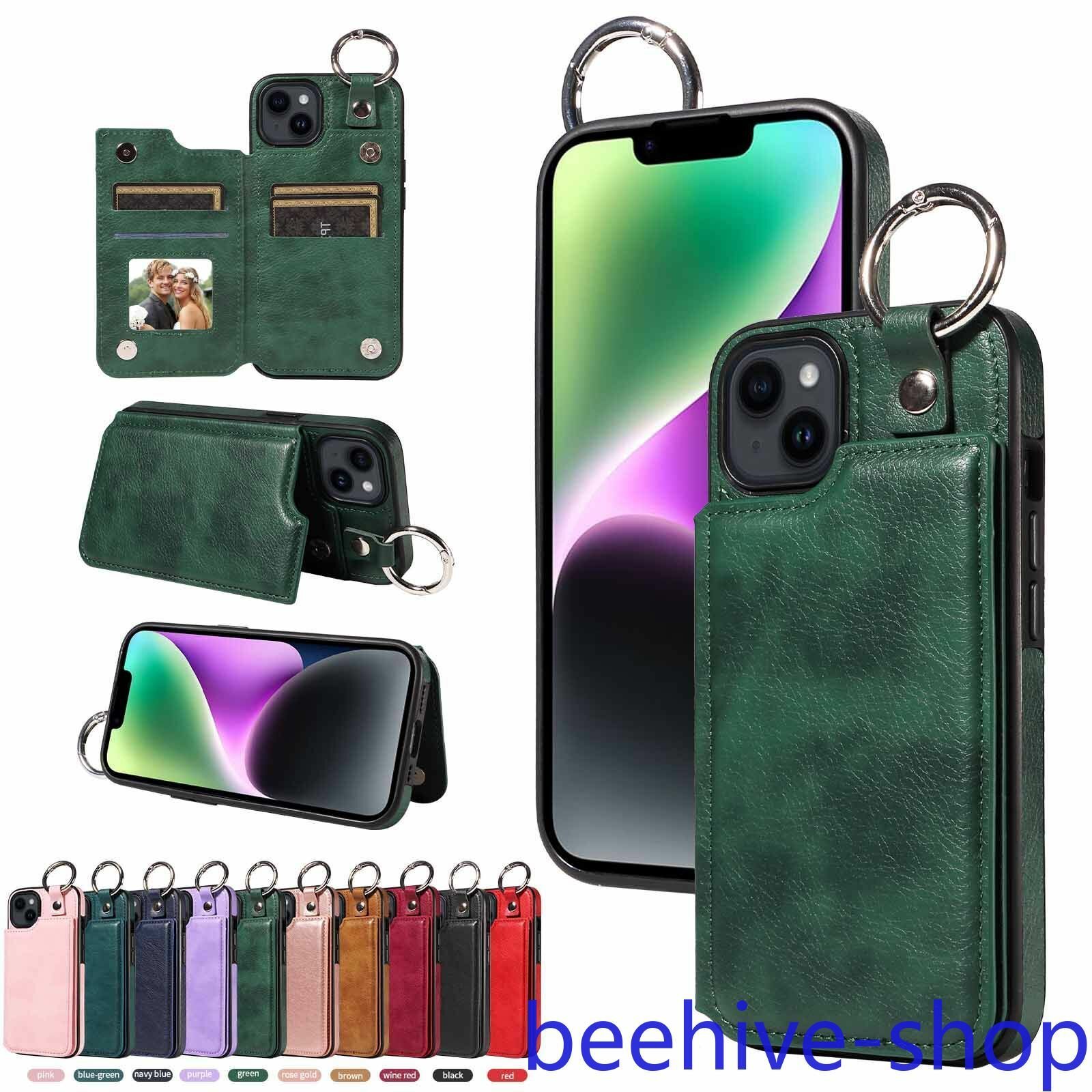 Кожаный чехол для Apple iPhone 14 (Эпл Айфон 14) с отделением для карты/ Чехол-кошелек для / Кожа высокого качества