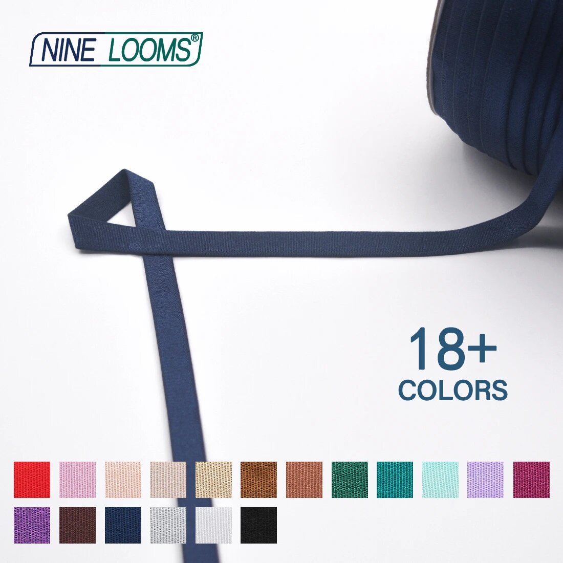 Резинки для бюстгальтера NINE LOOMS, плюшевые, 2/5/10 ярдов 10mm, Navy, 2 Yards