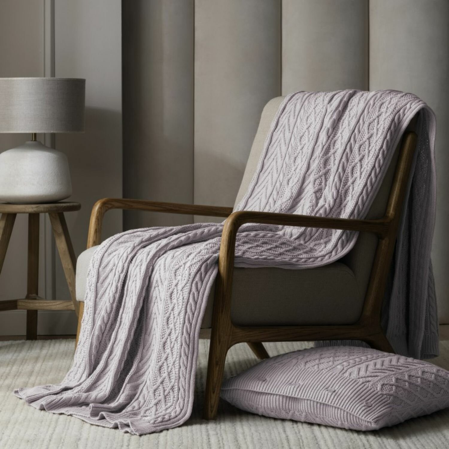 Togas Покрывало "Марсили" вязаное, хлопок, 150х200, розовое