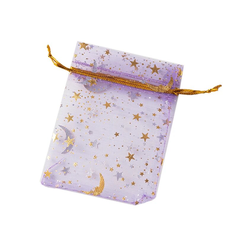 Сумки для ювелирных изделий оргаза, Light Purple Gold, 50 шт