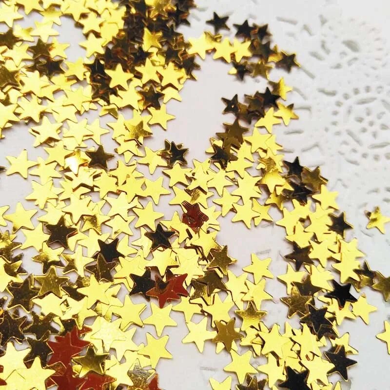 Конфетти звёздочки для праздника 20г gold confetti