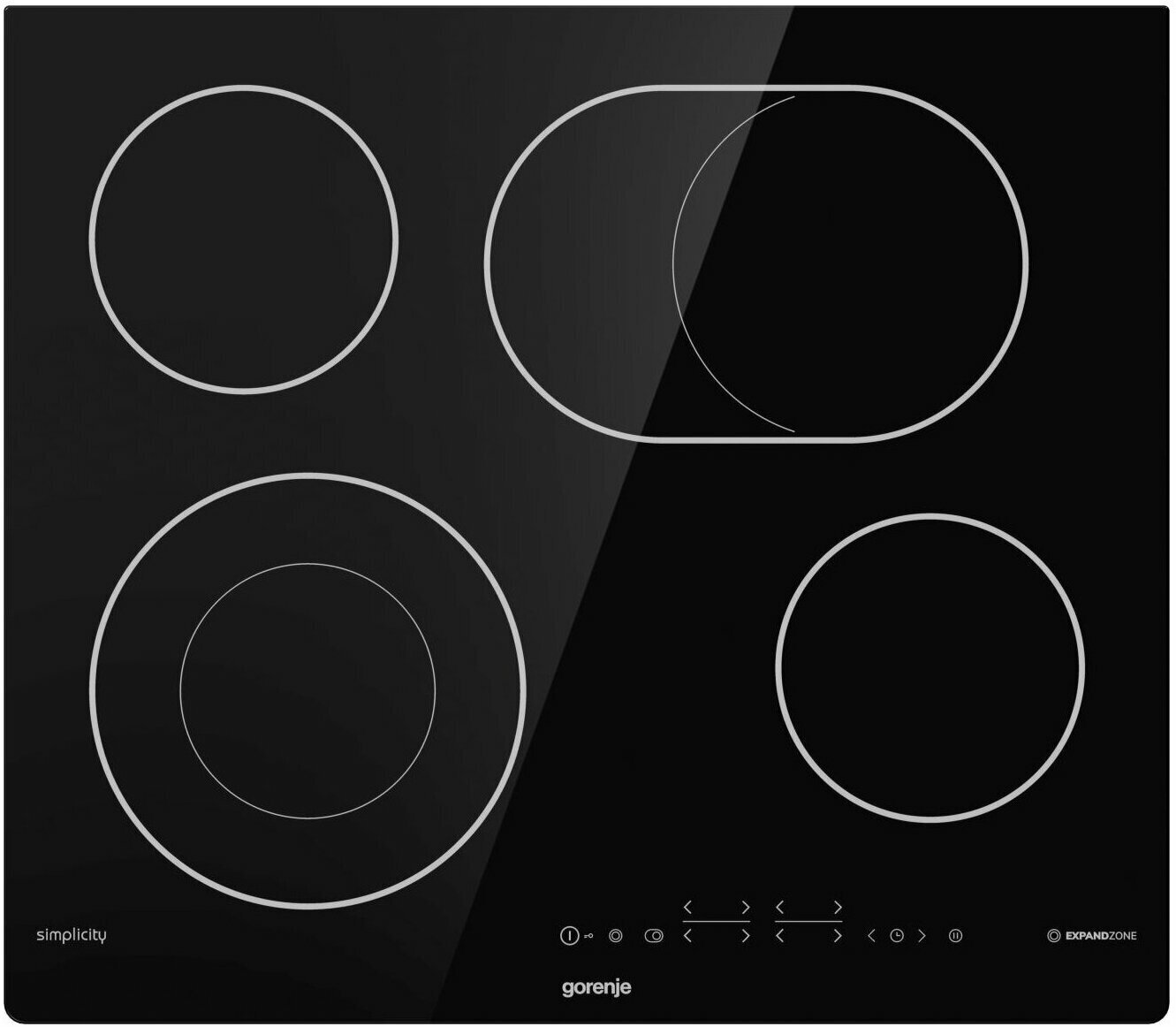 Электрическая варочная поверхность Gorenje ECT643SYB 7000 Вт, стеклокерамика, черный