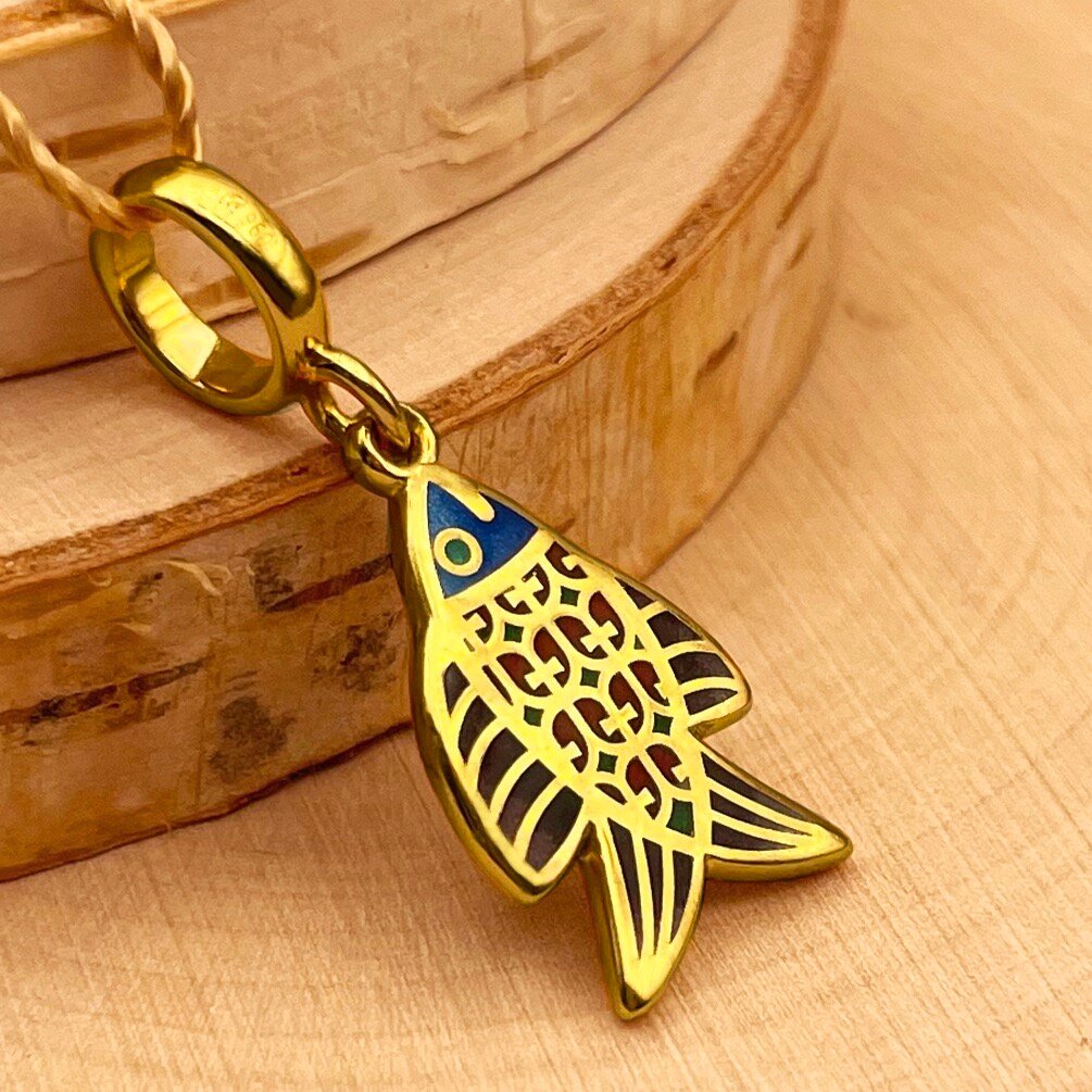 Подвеска Русские Мастерские, серебро, 960 проба, золочение, оксидирование, чернение, эмаль