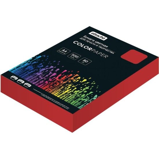 Бумага цветная Promega Attache (красный интенсив), 80г, А4, 500 л