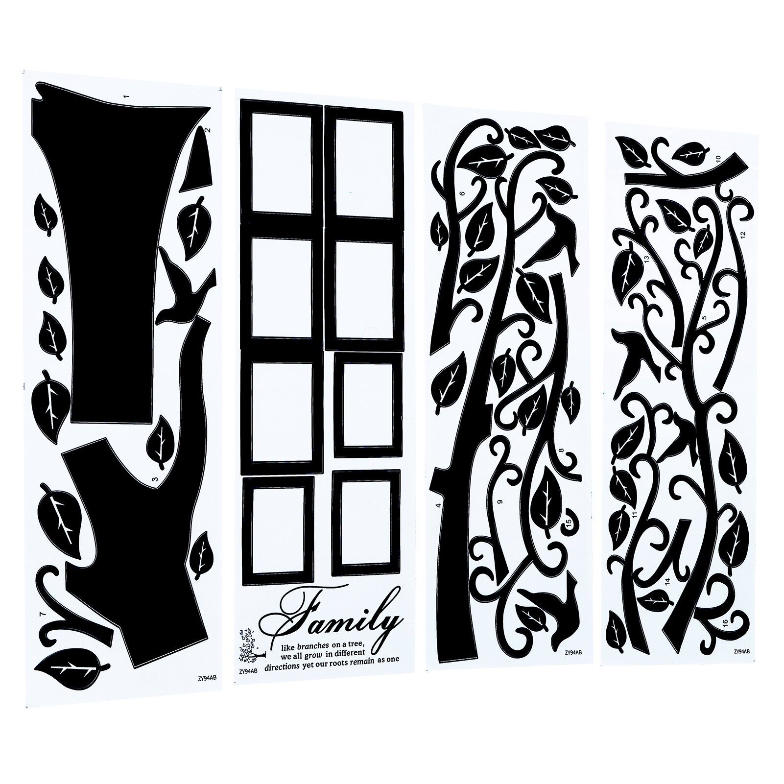 DIY Семейная фоторамка Дерево Наклейка на стену Домашний декор Гостиная Спальня Украшение дома