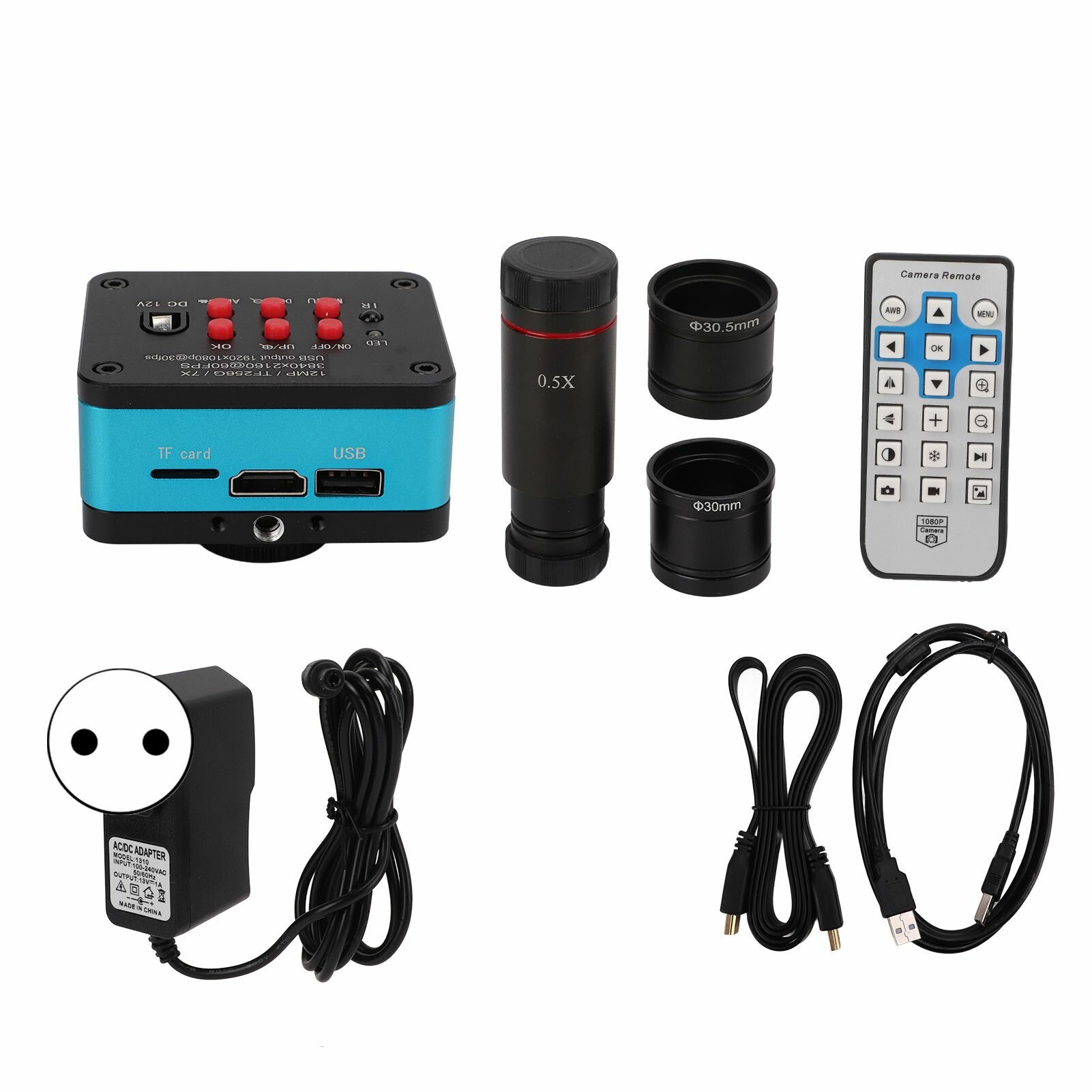 Пром. камера микроскопа 4K 12Мп 60FPS, объектив 0.5X