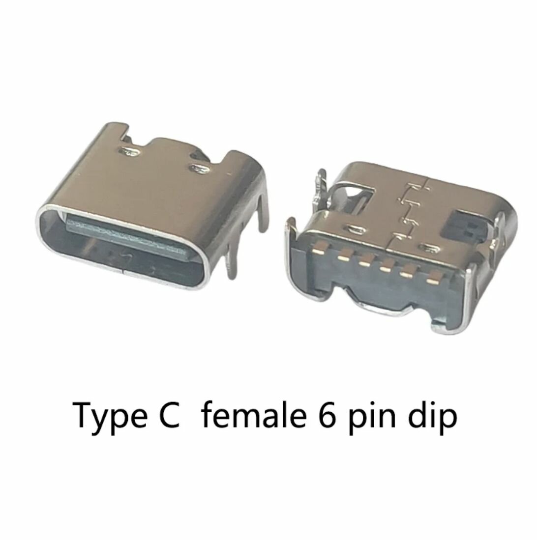 Type-c разъём 6pin 1шт.