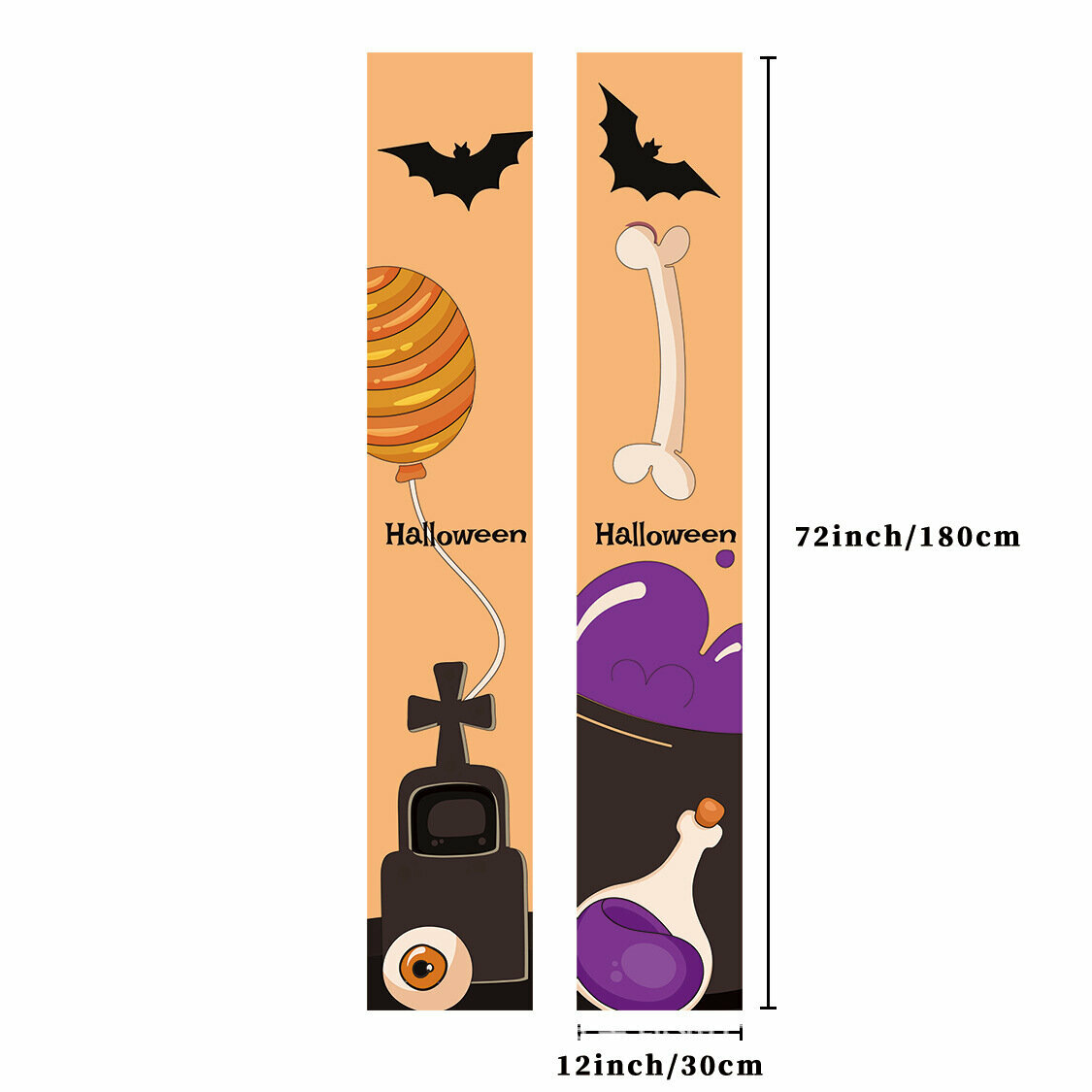 Адвент-календарь "Летучая мышь", ткань для флага, пластик, 30x180 см