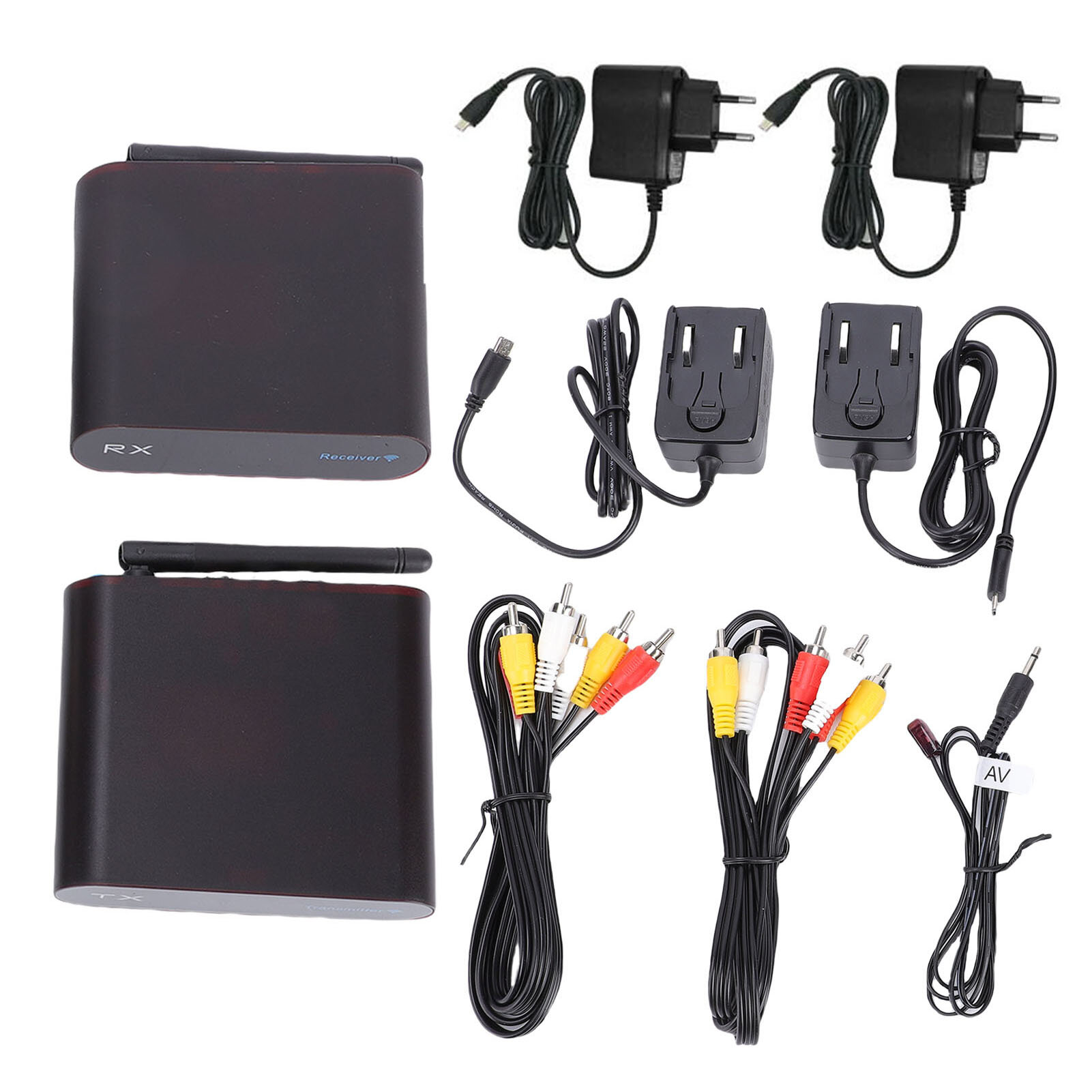 Wireless AV Sender 8 Channels 2.4GHz Sound Video Receiver and Transmitter 300M Range EU Plug