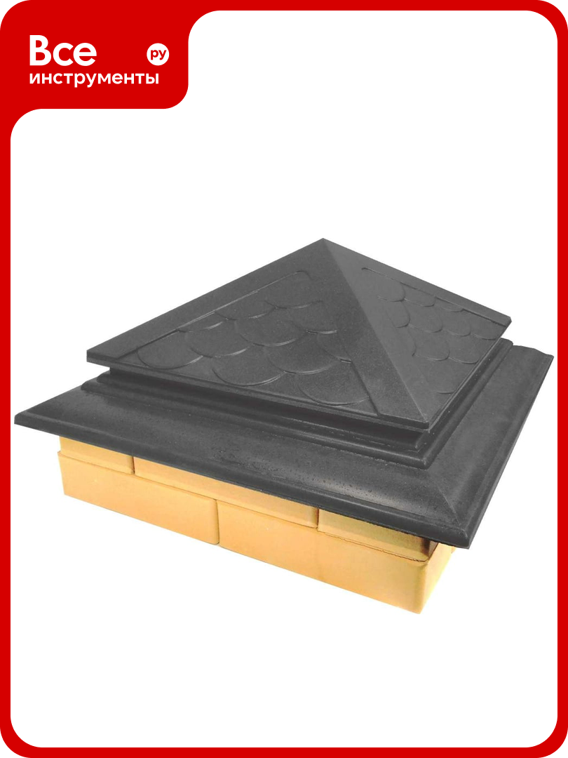 Колпак на столб забора ООО ТК "Титан" Тетто Элит Чешуя (513x385 мм; черный) 535621ЧЧЭ,