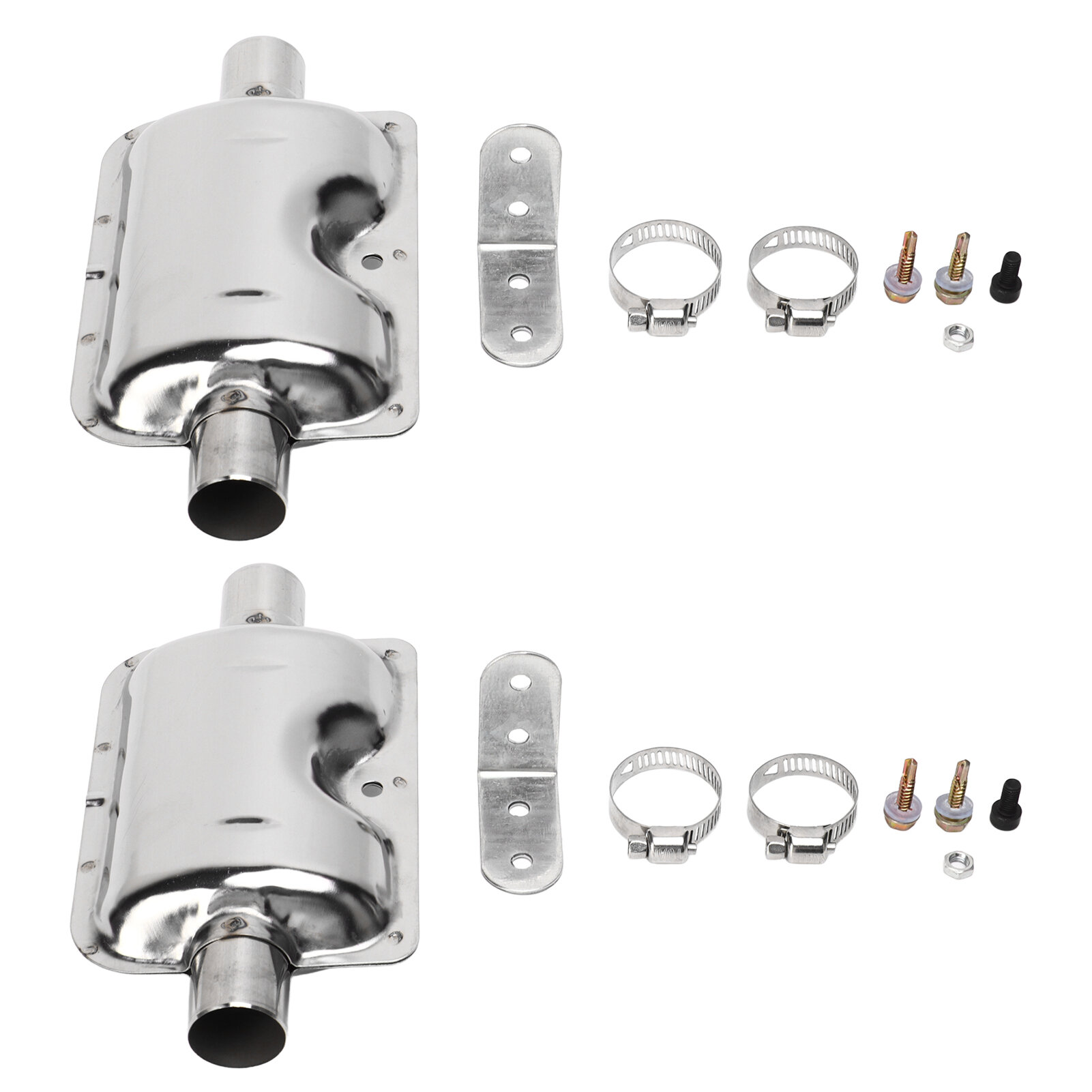 1 пара автомобильного воздухонагревателя, глушителя, нержавеющая сталь, нержавеющая яркая замена поверхности для Eberspacher