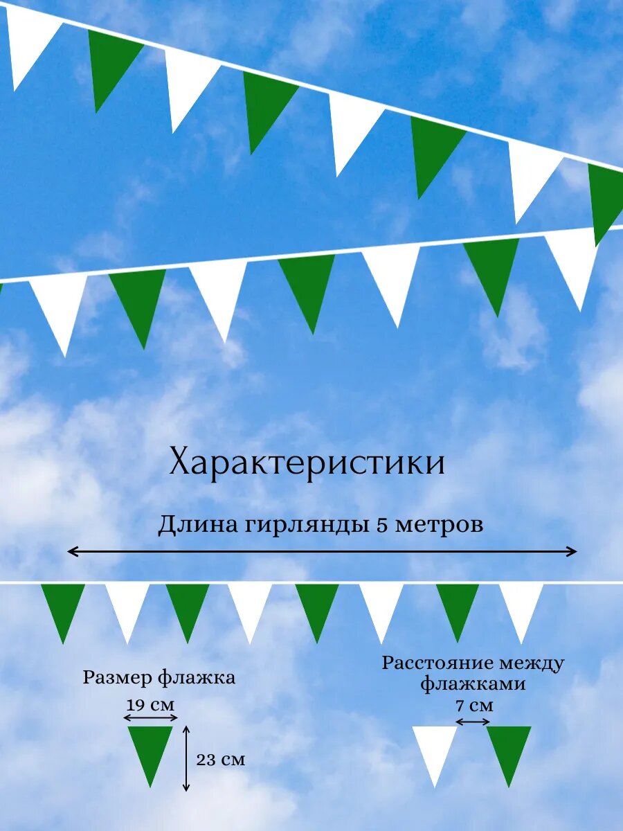 5-метровая гирлянда из тканевых флажков на Рамадан