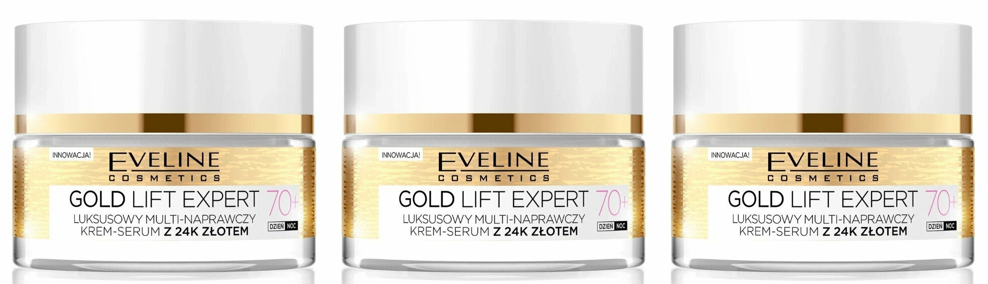 Крем-сыворотка для лица Eveline Gold Lift Expert, ультра восстанавливающий, 70+, 50 мл, 3 шт