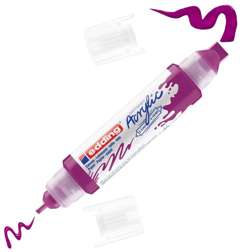 Маркер акриловый двусторонний 3D Edding 5400/910.2-3, 5-10мм. Ягодный/Berry 1327882