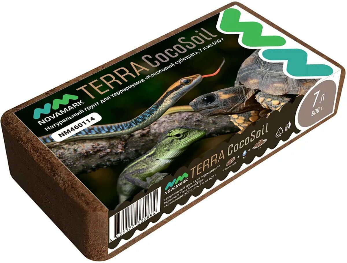 Грунт для террариума NovaMark Forest CocoSoil кокосовый субстрат 7 л из 0,6 кг (1 шт)